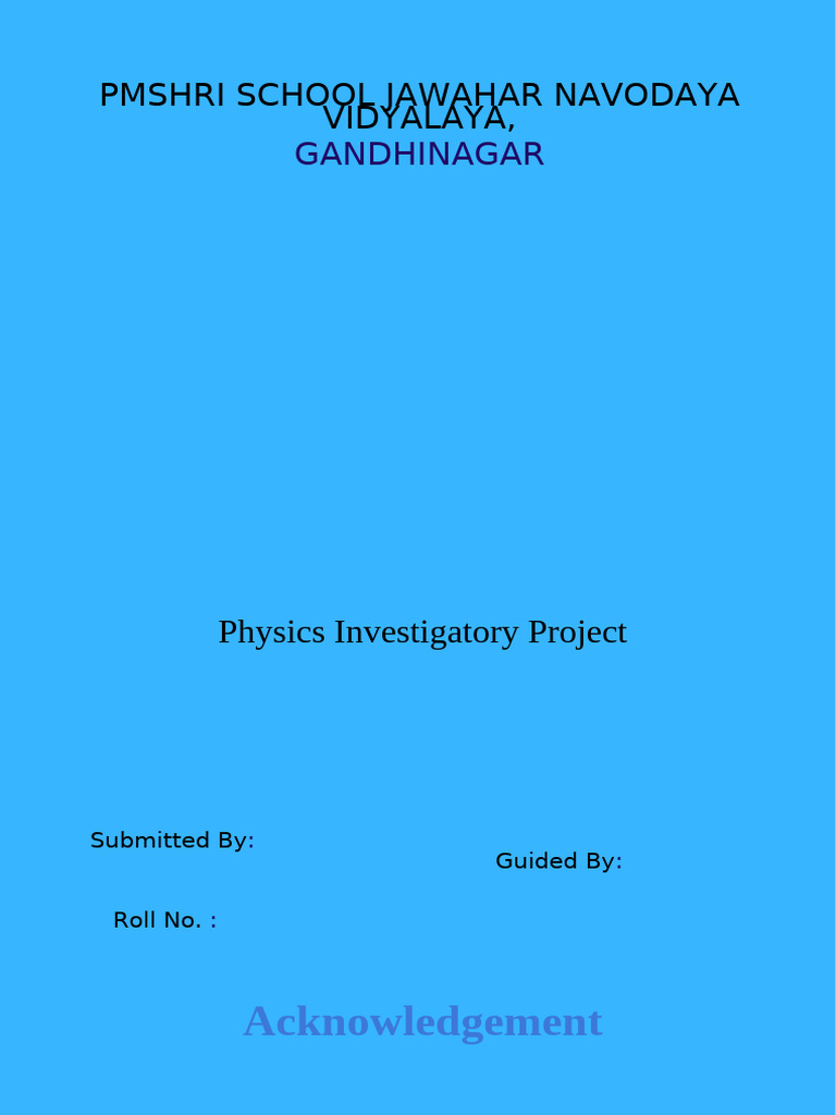 Sid Phy Project | PDF