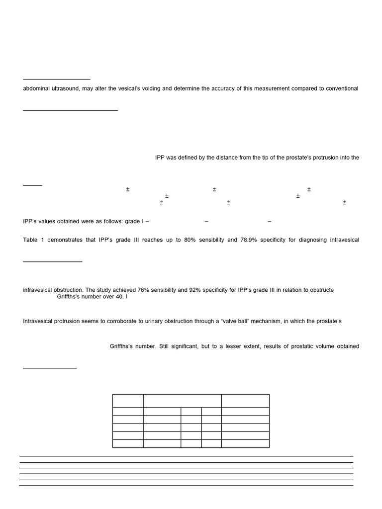 Intravesical Prostatic Protrusion Grading | PDF | Urination ...