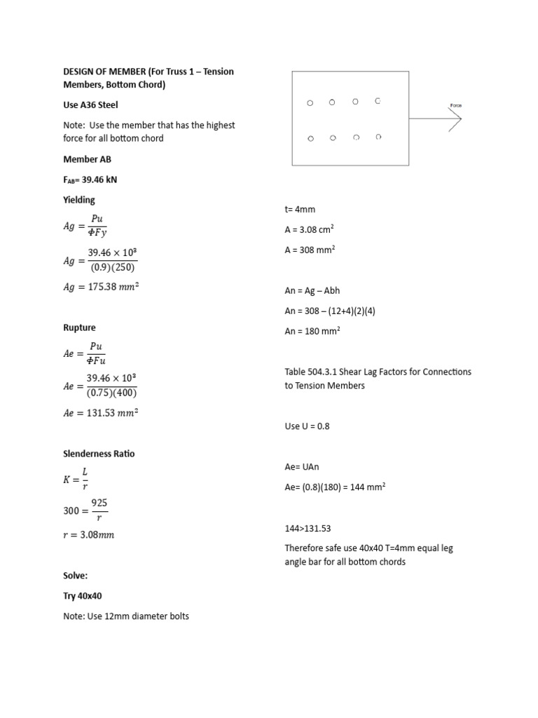 MEMBER-DESIGN-TRUSS-1 | PDF | Truss | Structural Engineering