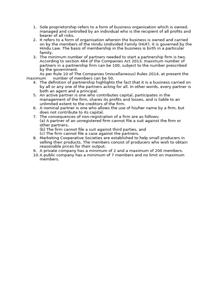 Business Structures: Sole Proprietorships & Partnerships | PDF