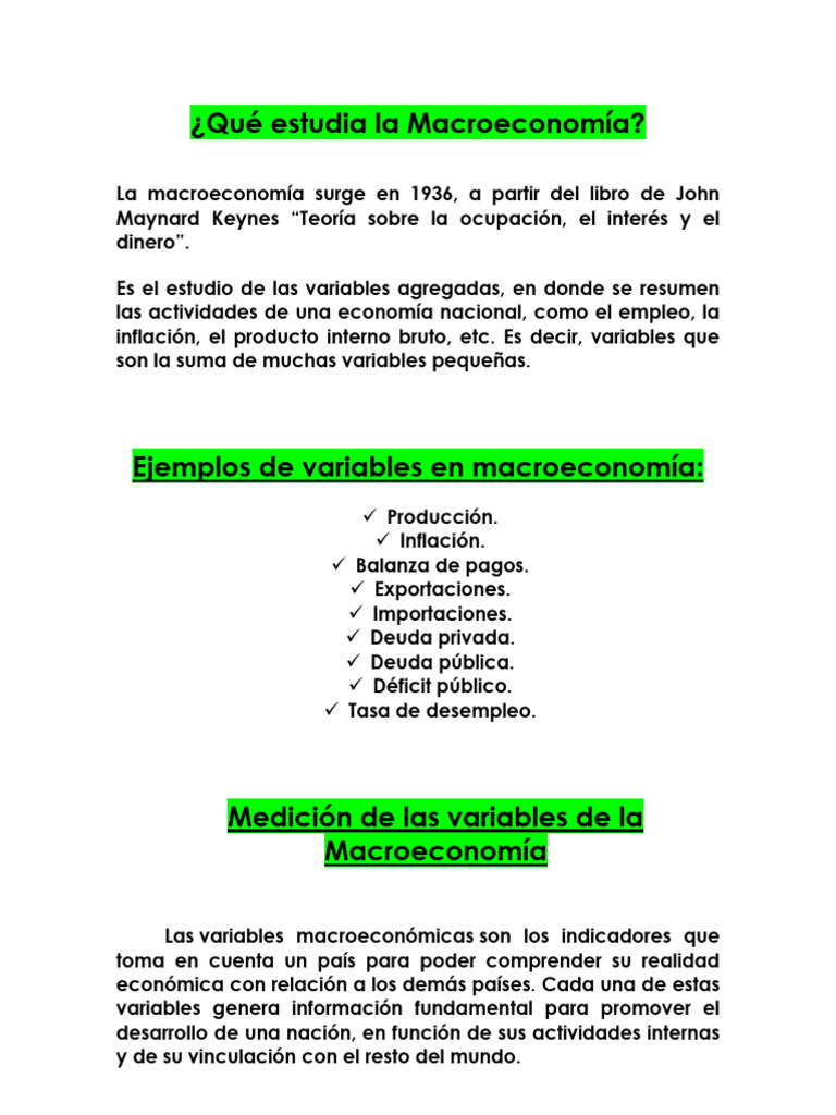 04 Macroeconomia y Sus Variables | PDF | Inflación | Macroeconómica