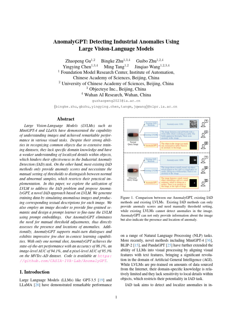 anomalyGPT | PDF | Receiver Operating Characteristic | Artificial Intelligence