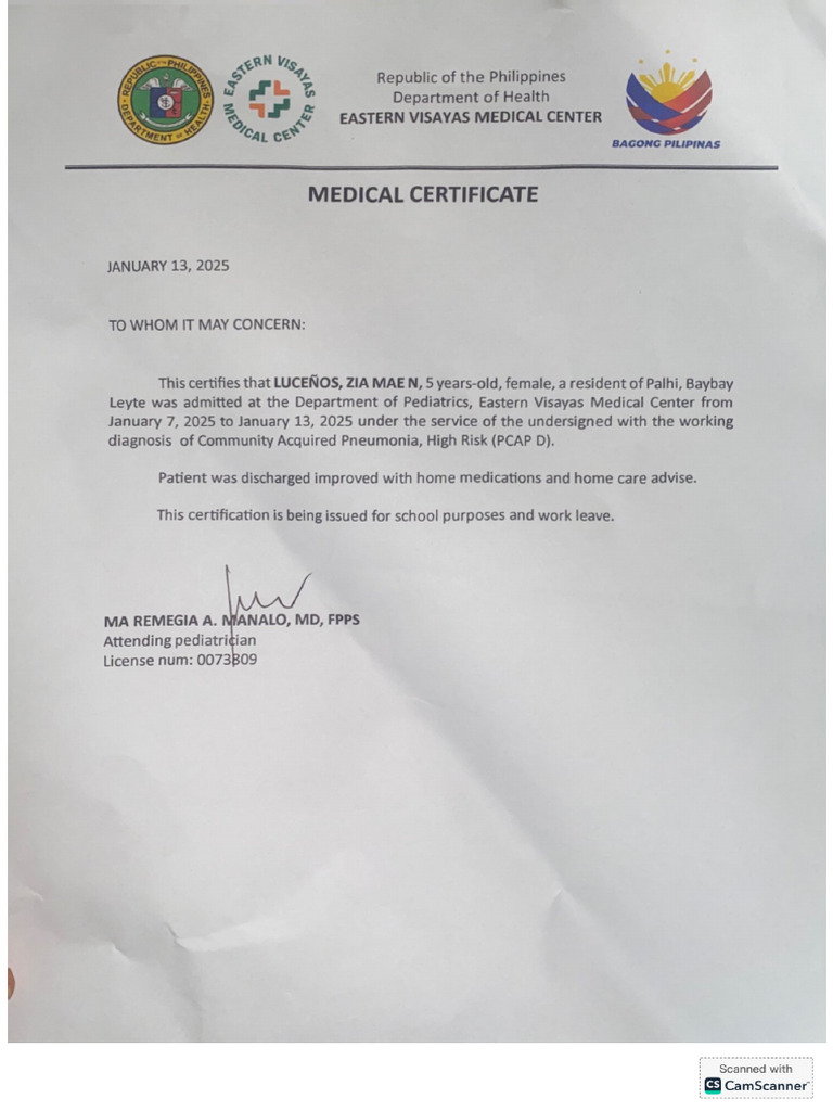 MEDICAL CERT | PDF
