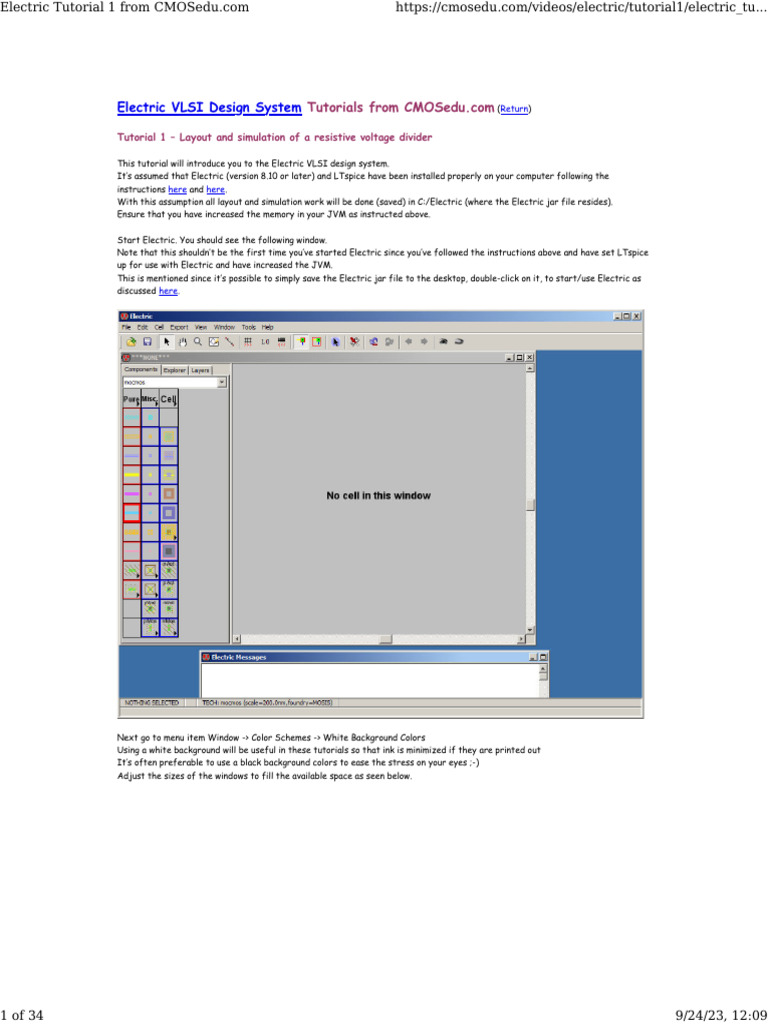 Electric Tutorial 1 From | PDF | Spice | Design
