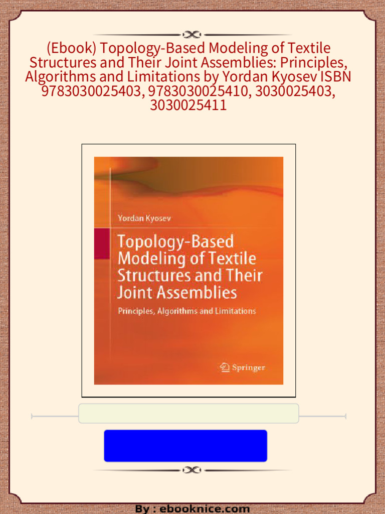 Download ebooks file (Ebook) Topology-Based Modeling of Textile ... Download ebooks file (Ebook) Topology-Based Modeling of Textile ...