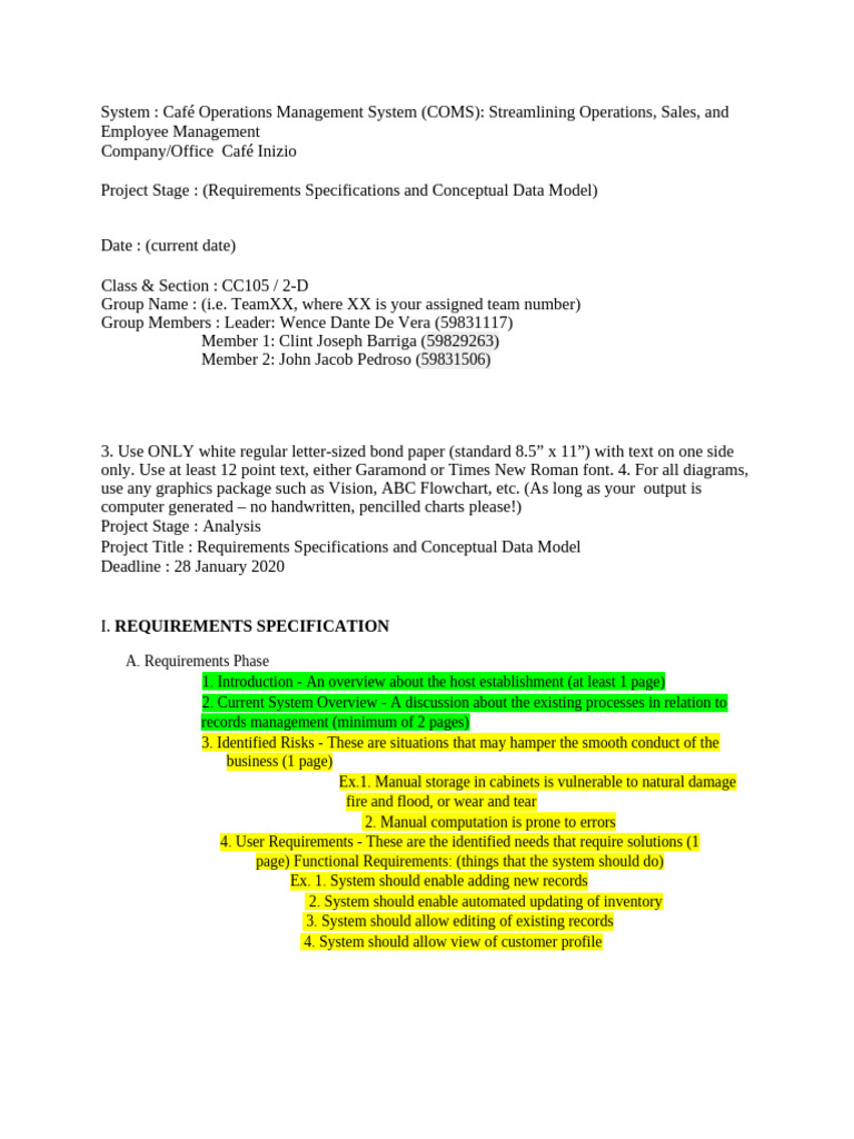 Revised Analysis and Requirements Spec. | PDF | Data Model | System