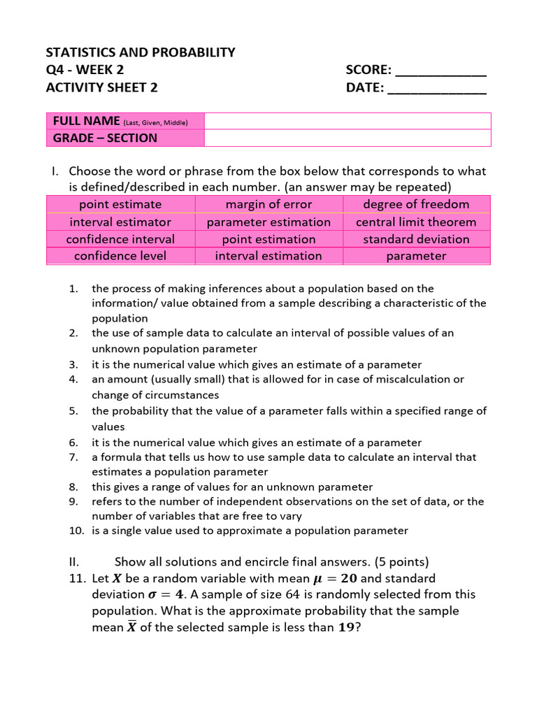 Q4 ACTIVITY SHEET WEEK 2 | PDF