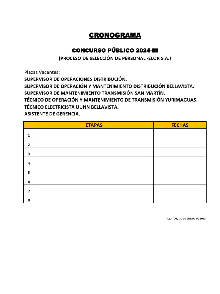 Cronograma 2024-Iii - Go - Ampliación I | PDF