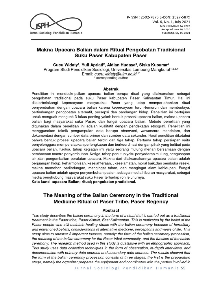 Makna Upacara Balian Dalam Ritual Pengob | PDF