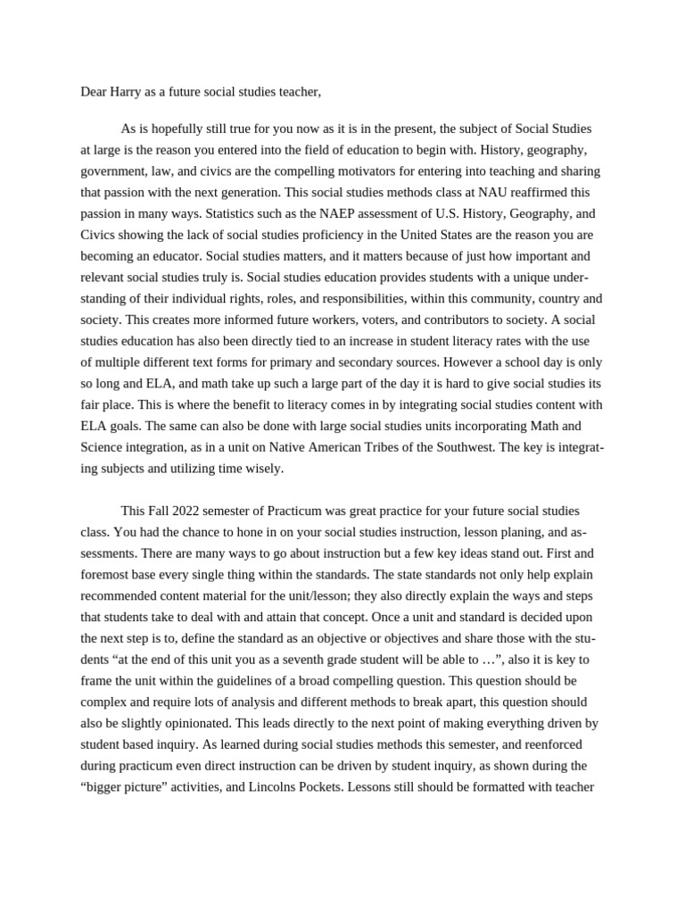 SS FInal 2022 Letter To Myself | PDF | Teachers | Inquiry Based Learning
