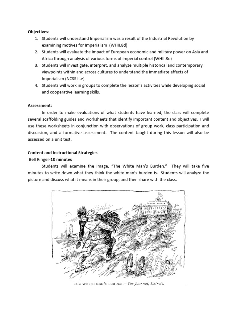 Imperialism-Lesson-Plan | PDF | Imperialism | Educational Assessment
