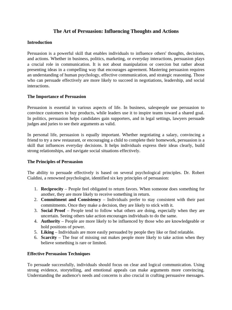 The Art of Persuasion | PDF | Persuasion | Behavioural Sciences