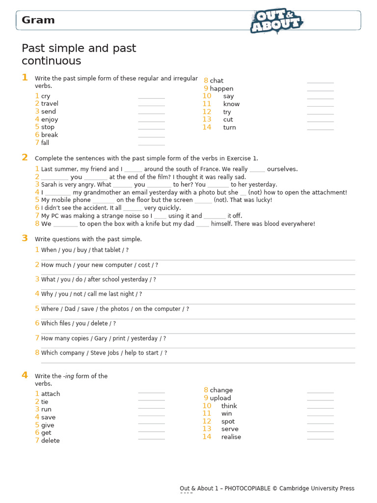 Worksheet Past Continous Tense | PDF