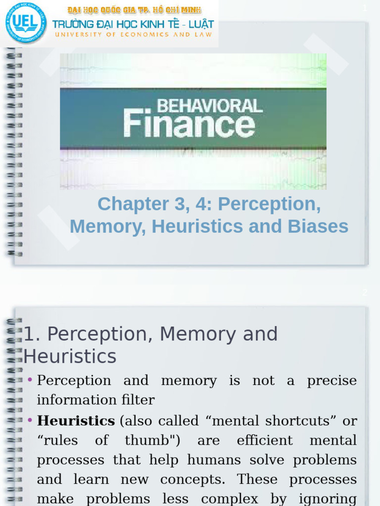 Chapter 3 - 4 Perception - Heuristics - Biases - CA - Rut Gon | PDF | Representativeness ...