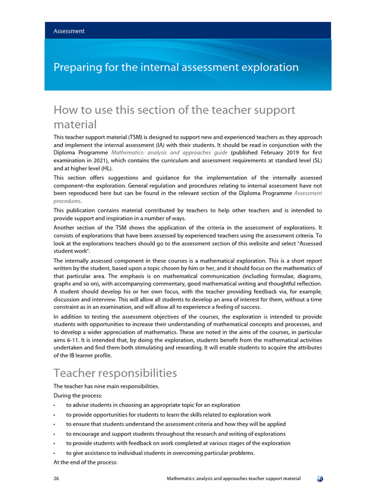 Guide to Internal Assessment in IB Math | PDF | Mathematics ...