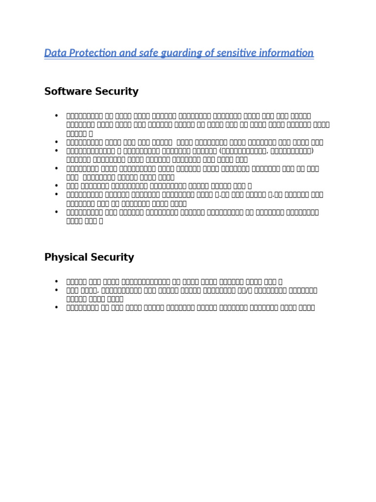 Data Protection and Safe Gaurding of Sensitive Information | PDF