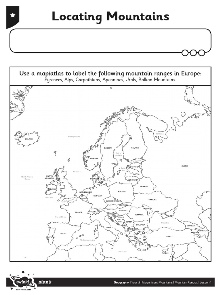 Labeling European Mountain Ranges | PDF | Europe | Mountains