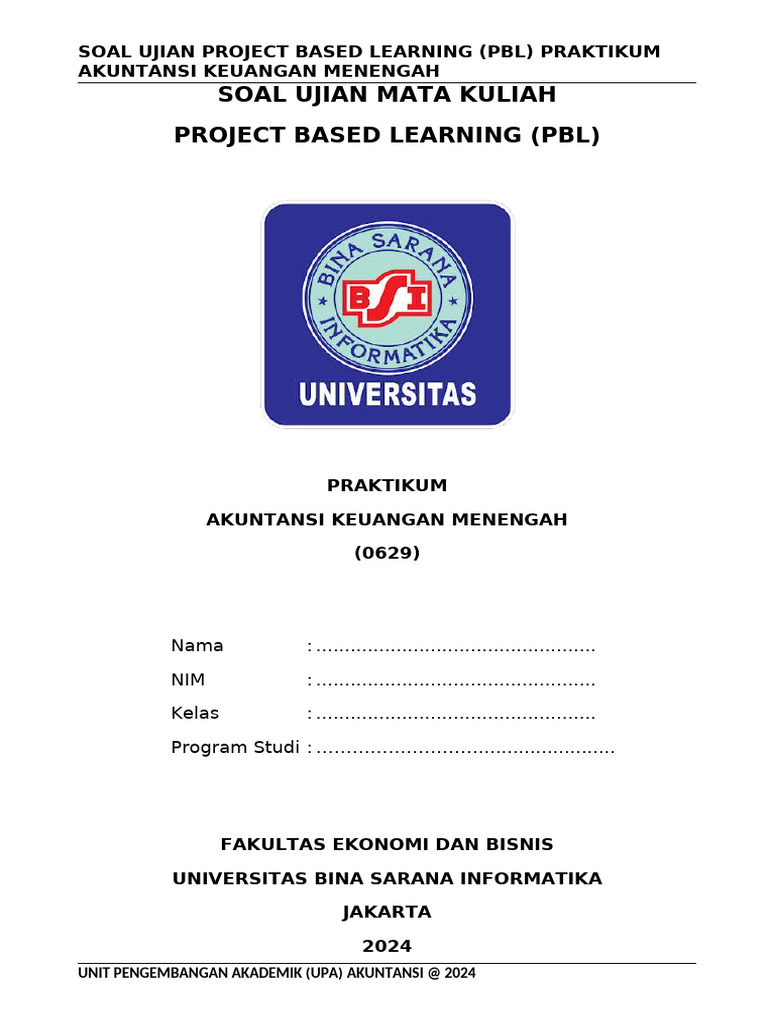 Soal PBL Lab Ak Keu Men (0045) DSI | PDF