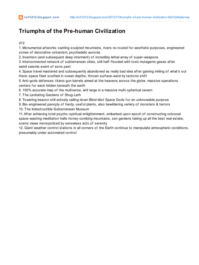 roll_Prehuman_Civilization | PDF