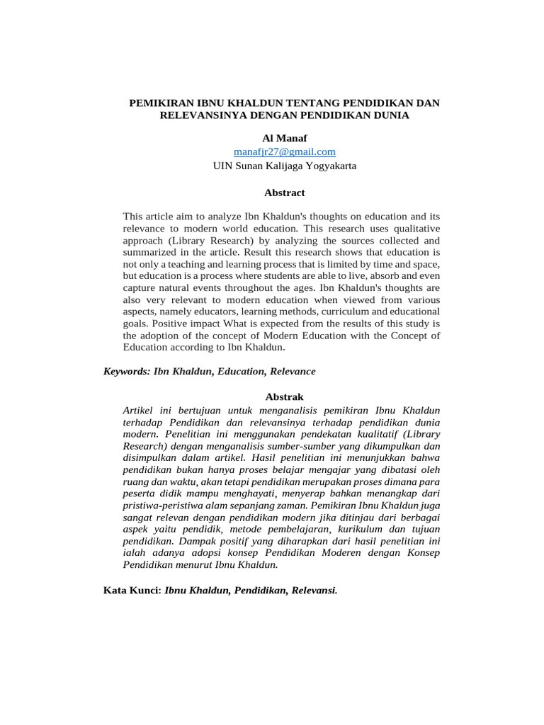 PEMIKIRAN_IBNU_KHALDUN_TENTANG_PENDIDIKAN_DAN_RELE | PDF