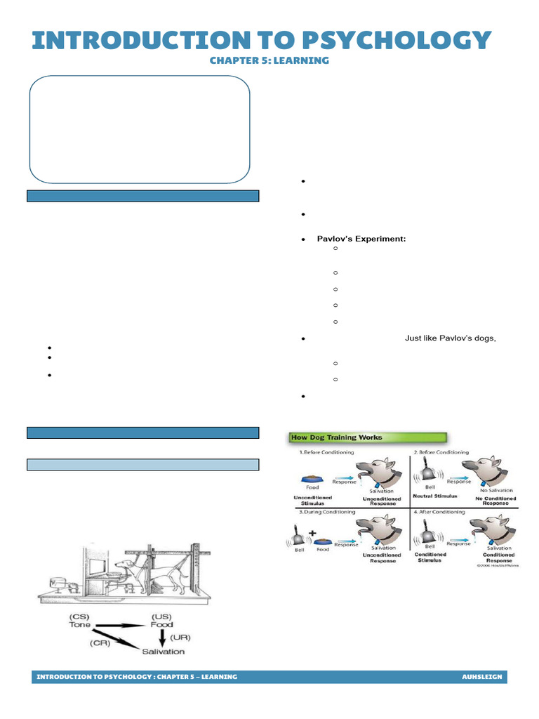 Understanding Learning in Psychology | PDF | Classical Conditioning | Reinforcement