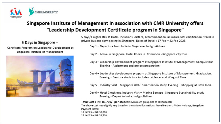 CMR University - Singapore Institue of Management Leadership ...