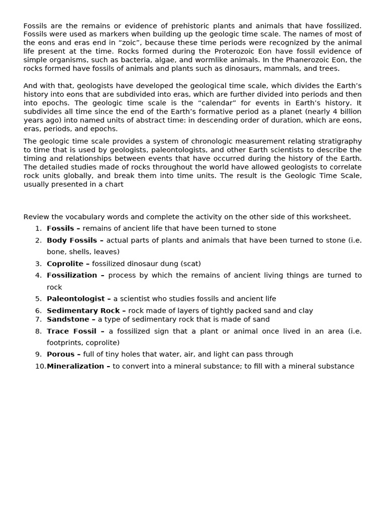 ELS Q1 Module-14 Geologic-Timeline-Activity | PDF | Geologic Time Scale ...