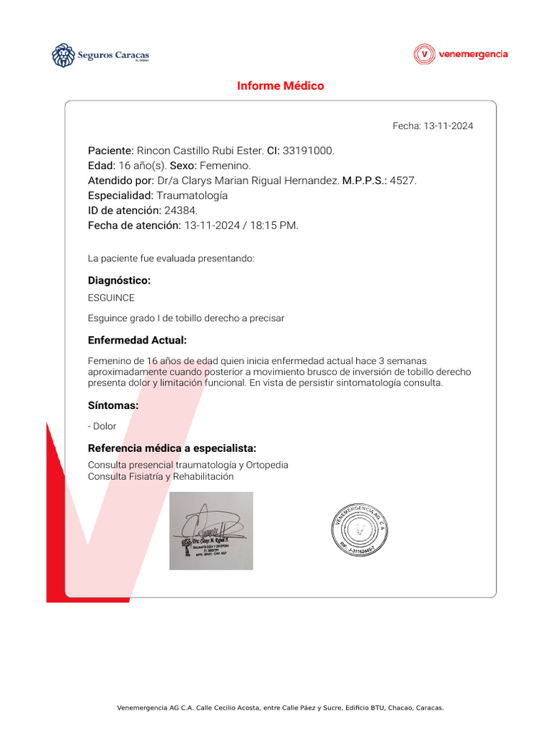 Informe - Medico 24384 | PDF