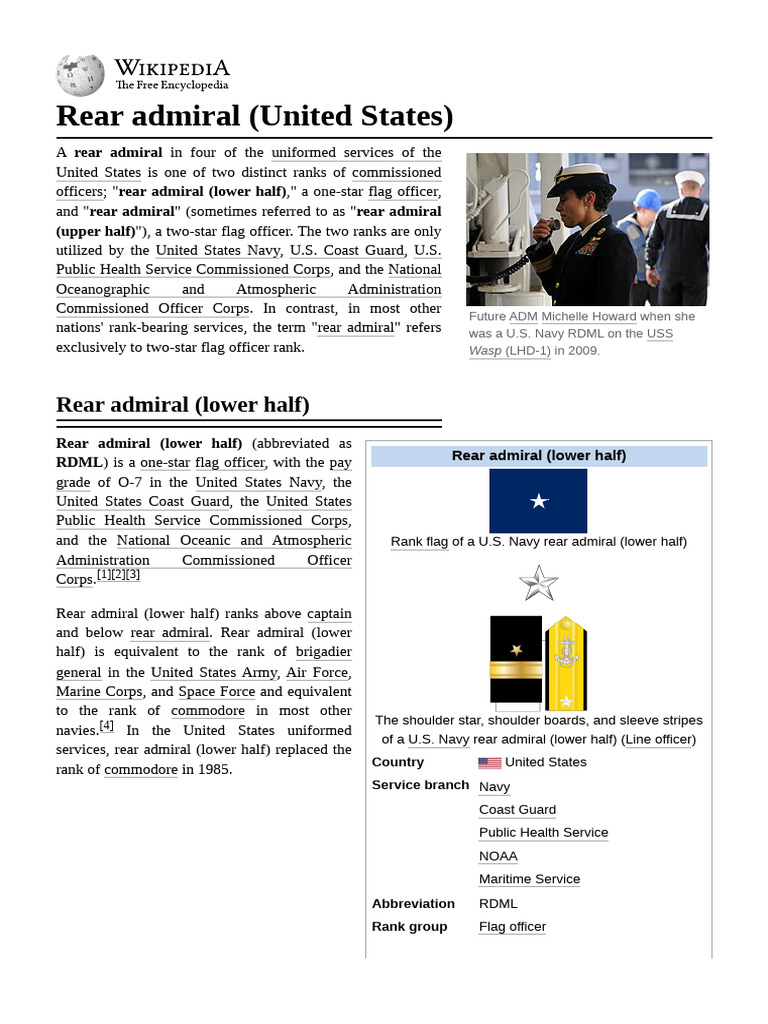 Understanding Rear Admiral Ranks | PDF | Commodore (Rank) | Military Rank