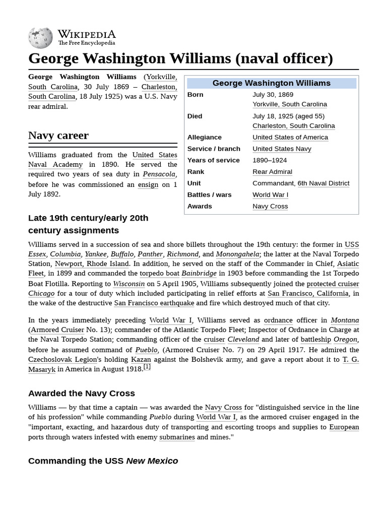 George_Washington_Williams_(naval_officer) | PDF | Warships | Ships
