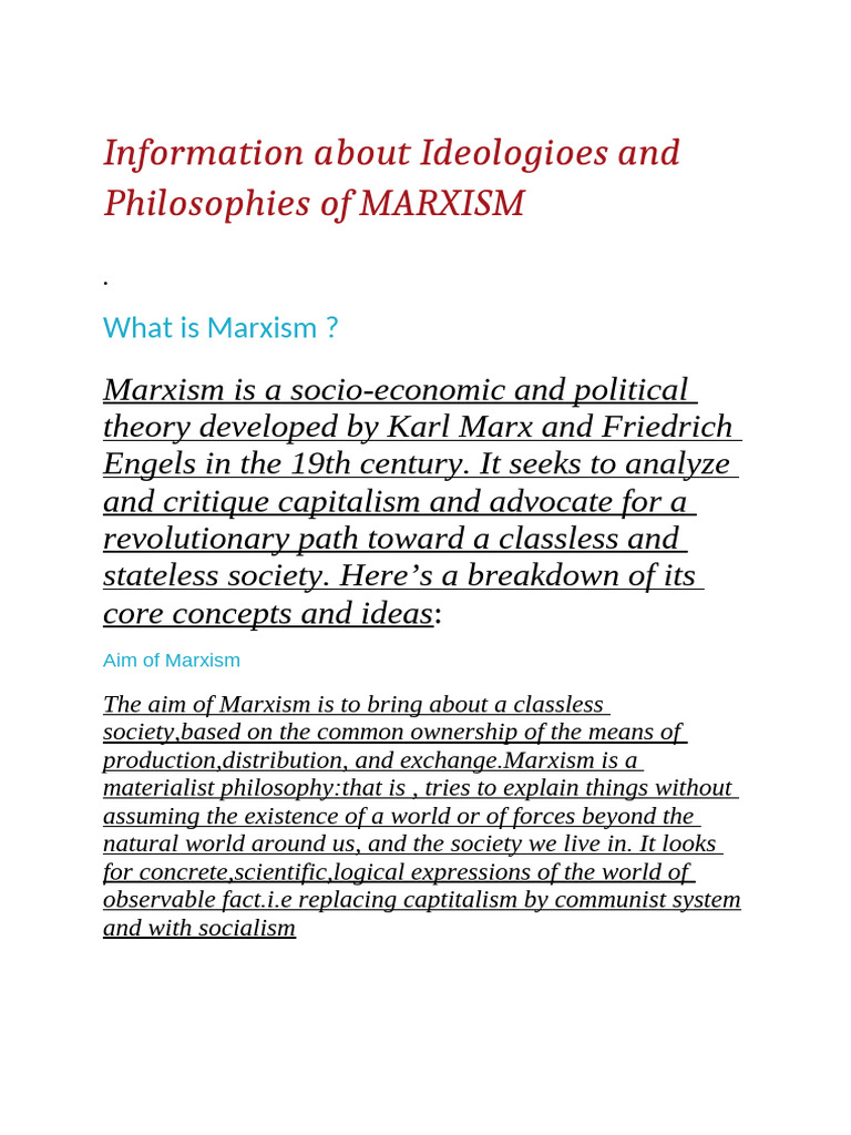 Marxism Information 2 | PDF | Marxism | Communism