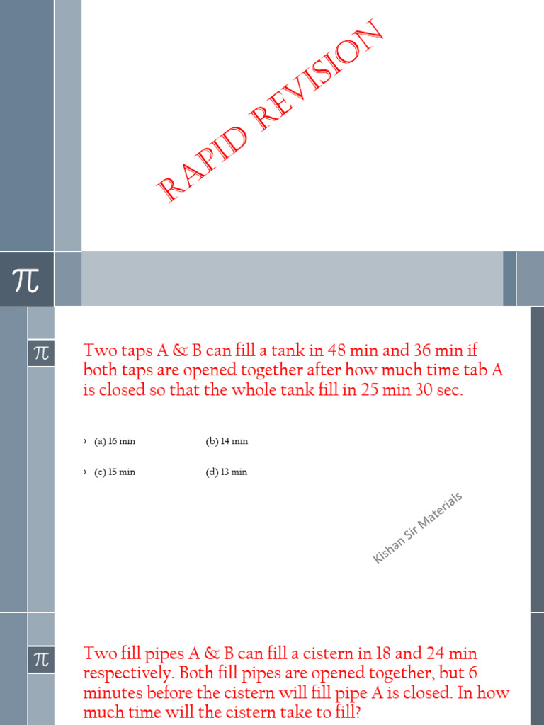 Tank Filling and Emptying Problems | PDF | Hydraulic Engineering