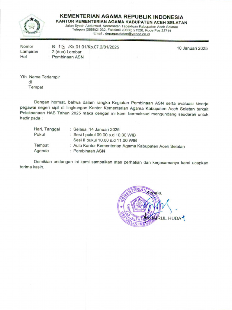 Surat Pembinaan Asn 2 | PDF