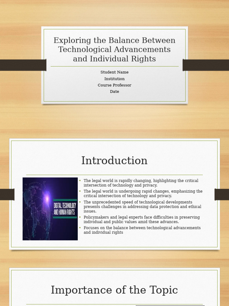 Tech Advancements vs. Individual Rights | PDF | Privacy | Innovation