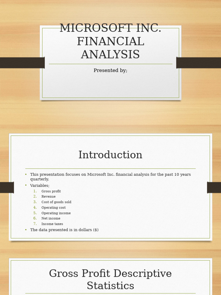 Microsoft Inc | PDF | Income | Net Income