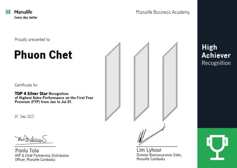 Certificate Phuon Chet | PDF