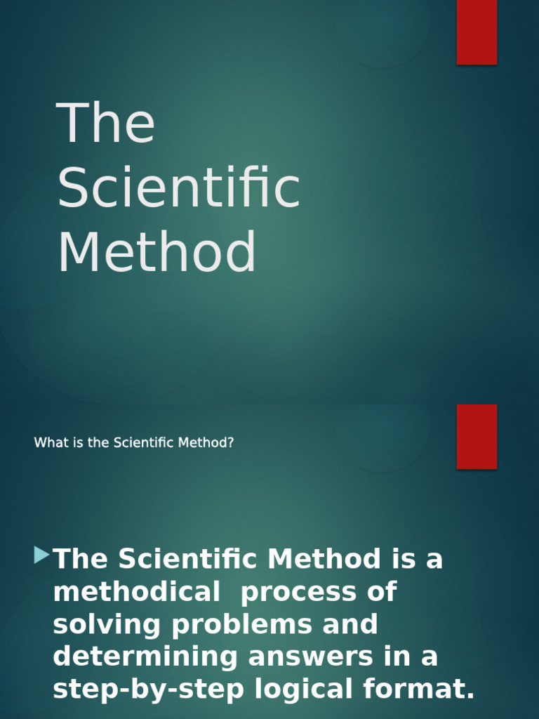 The Scientific Method - Lesson 1 | PDF
