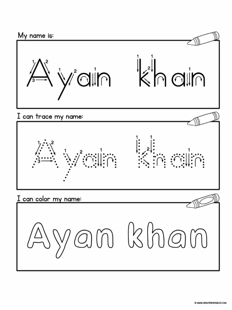 CreatePrintables.com Name Tracing Practice 7E34 7E68 F97A | PDF