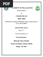 Chemistry Investigatory Project: Acidity in Tea Leaves | PDF