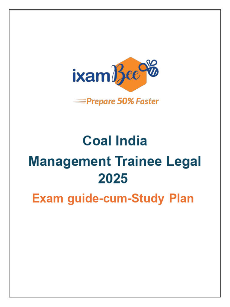 Coal India MT Legal - Guide cum Study Plan | PDF | Employee Benefits | English Language