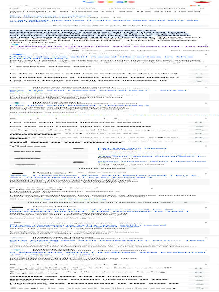Do We Still Need Libraries - Google Search | PDF | Libraries | Mass Media