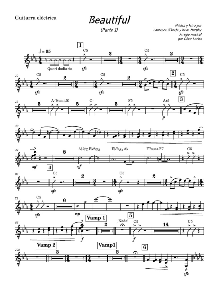 Beautiful Parte 1-Guitarra - Eléctrica | PDF