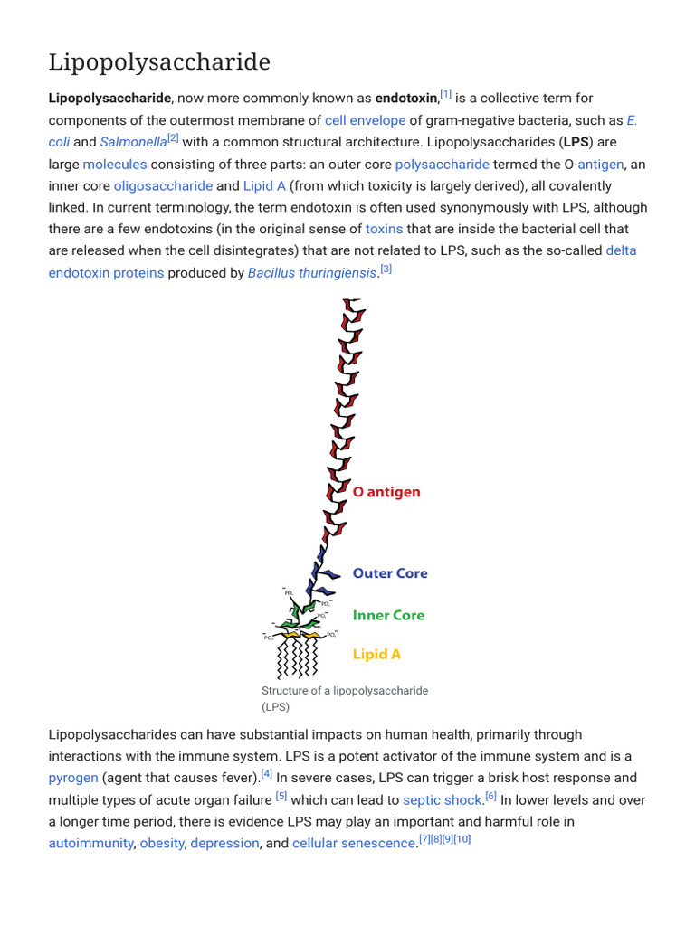 Lipopolysaccharide - Wikipedia | PDF | Lipopolysaccharide | Clinical ...