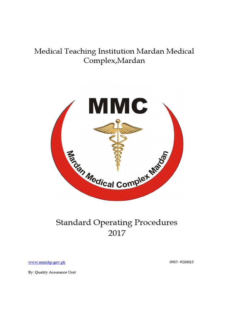 9c085 540c4 Sops for All Units | PDF | Surgery | Emergency Department