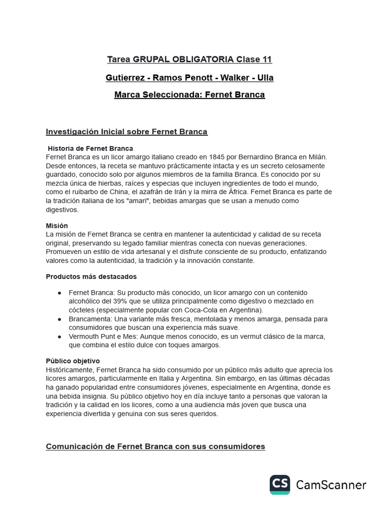 Estrategia de Marketing de Fernet Branca | PDF | Marca