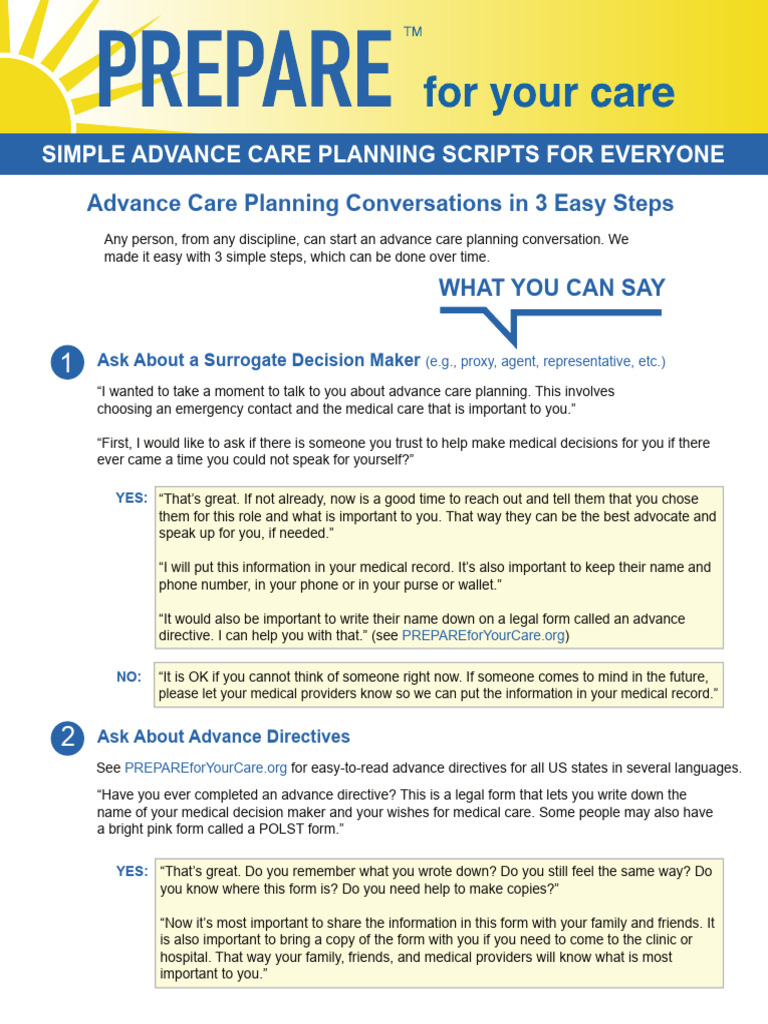 PREPARE Simple ACP Scripts English | PDF | Health Care