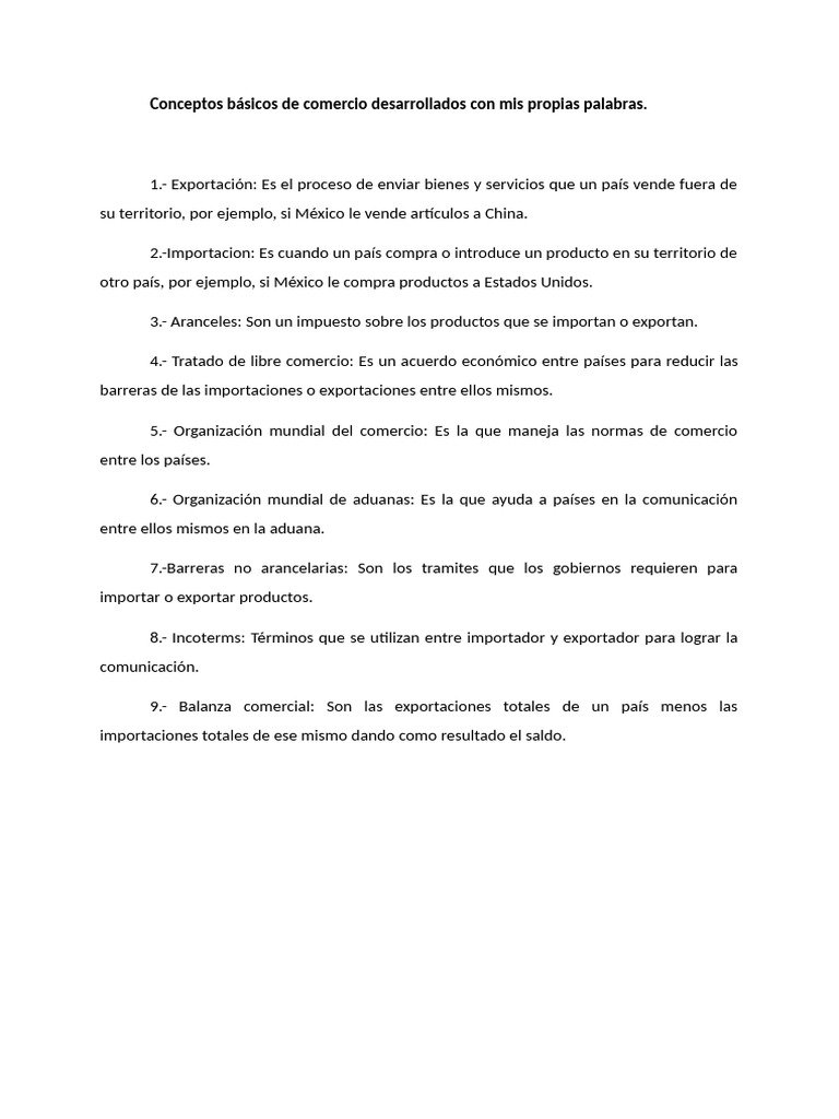 Conceptos Basicos Del Comercio | PDF