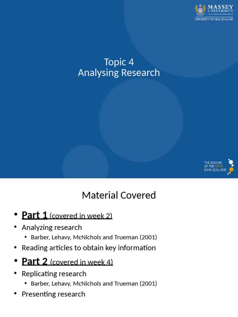 125.740 Topic 4A Analysing Research | PDF | Beta (Finance) | Stocks