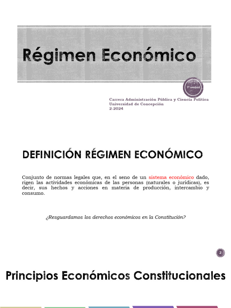 Unidad 1 Regimen Constitucional Economico | PDF | Propiedad | Constitución