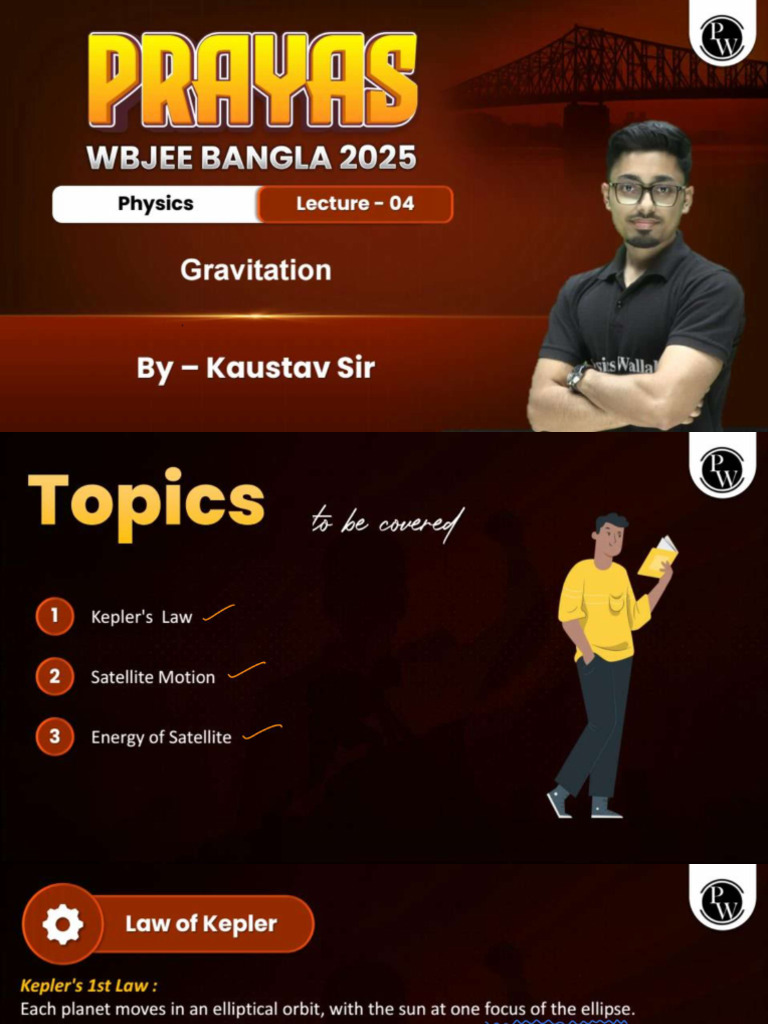 Gravitation Lec 4, Prayas Wbjee 2025 | PDF